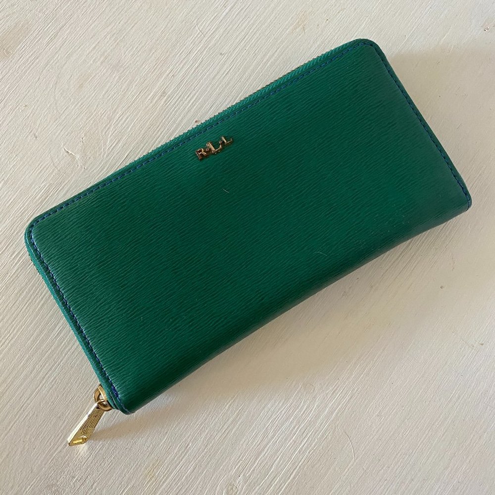 Lauren Ralph Lauren Emerald Green Tate Zip Wallet - Gem